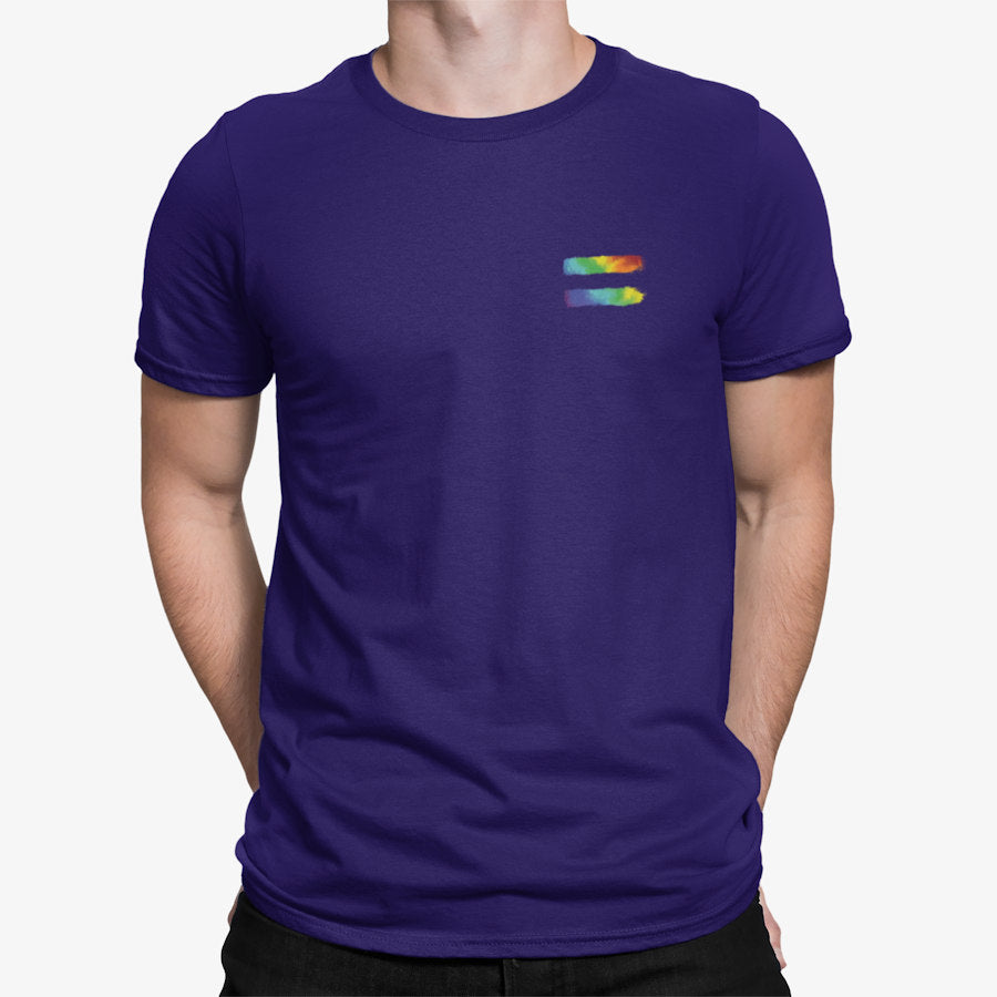 Rainbow Equal Symbol Left Chest Logo T-Shirt - Pride T-Shirts| Queer ...